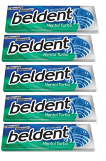 Ilusiones. Chicle Beldent Mentol Turbo Caja x20u